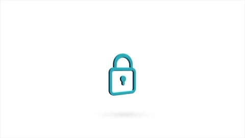 3d animated flat padlock icon with shado... | Stock Video | Pond5