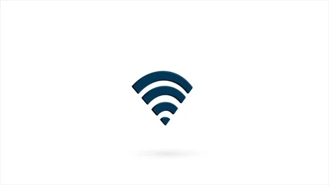 3d animated flat Wi-Fi icon with shadow ... | Stock Video | Pond5