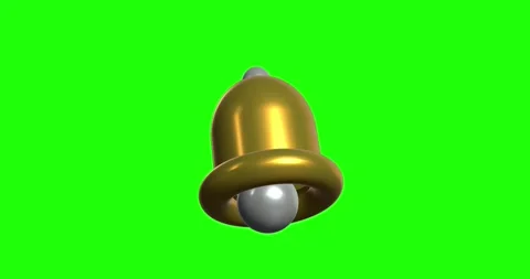 3d Animated Golden Bell on Green Screen ... | Stock Video | Pond5