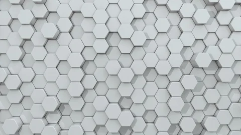 3d animated hexagon white background loo... | Stock Video | Pond5