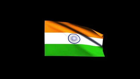 3D animated India flag waving on black b... | Stock Video | Pond5