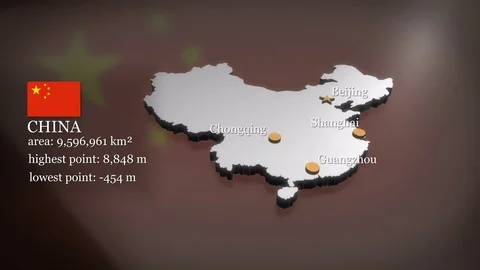3D animated Map of China | Stock Video | Pond5
