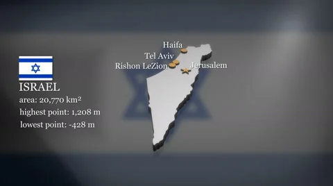 3D animated Map of Israel | Stock Video | Pond5