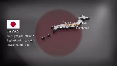 Japan Map 3D Stock Footage ~ Royalty Free Stock Videos | Pond5