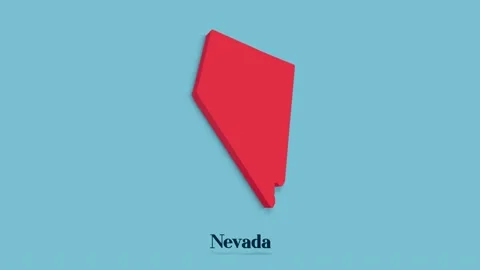 3d animated map showing the state of Nev... | Stock Video | Pond5