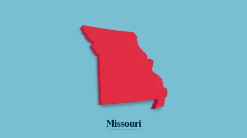 3d animated map showing the state of Mis... | Stock Video | Pond5