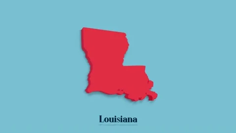 3d animated map showing the state of Lou... | Stock Video | Pond5
