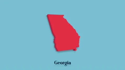 3d animated map showing the state of Geo... | Stock Video | Pond5