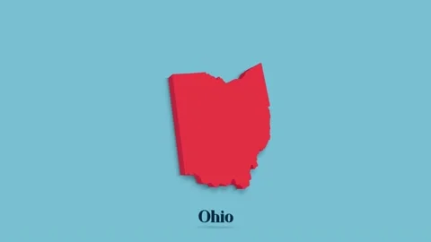 3d animated map showing the state of Ohi... | Stock Video | Pond5