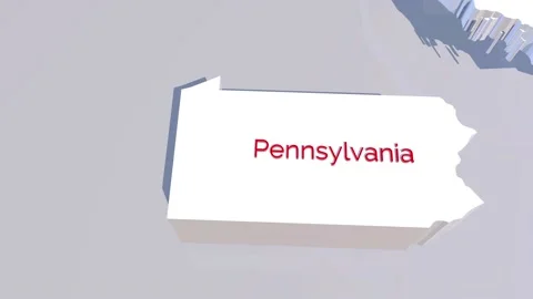3d animated map of a state in the USA | Stock Video | Pond5