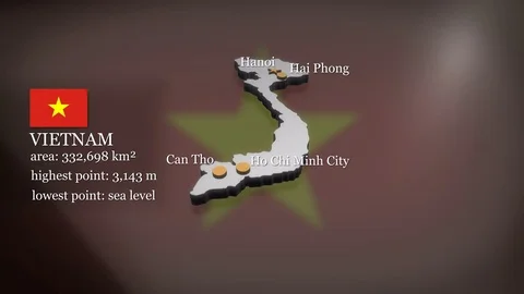3D animated Map of Vietnam | Stock Video | Pond5