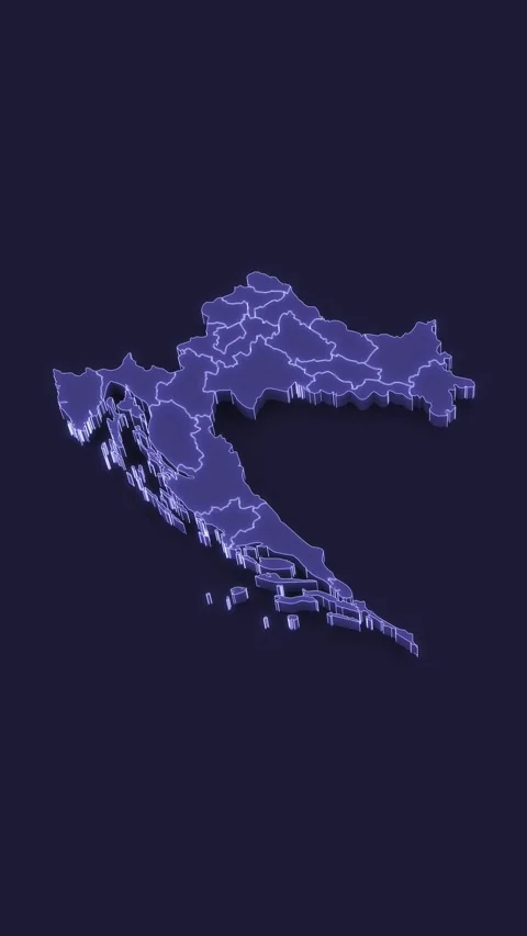 3D Animated Political Map with Croatia O... | Stock Video | Pond5