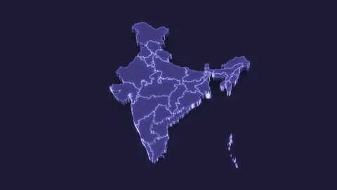 3D Animated Political Map with India Out... | Stock Video | Pond5
