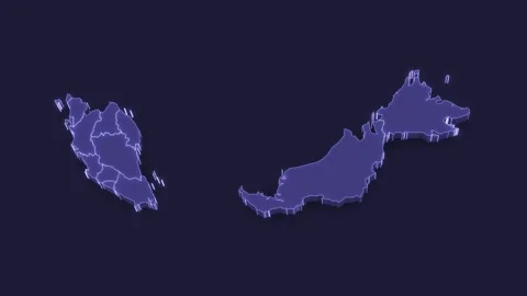 3D Animated Political Map with Malaysia ... | Stock Video | Pond5