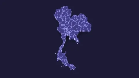 3D Animated Political Map with Thailand ... | Stock Video | Pond5