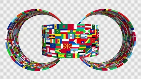 3D animated rotating flags of all countr... | Stock Video | Pond5