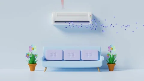 3d animation air conditioner system with... | Stock Video | Pond5
