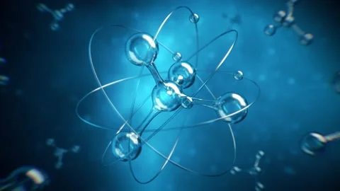 3D animation atom moving around molecule... | Stock Video | Pond5