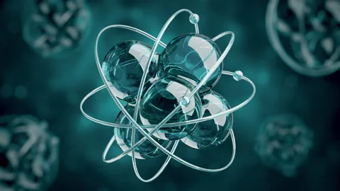 3D animation atom moving around molecule... | Stock Video | Pond5