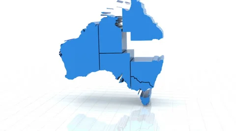 3d animation of australia map | Stock Video | Pond5
