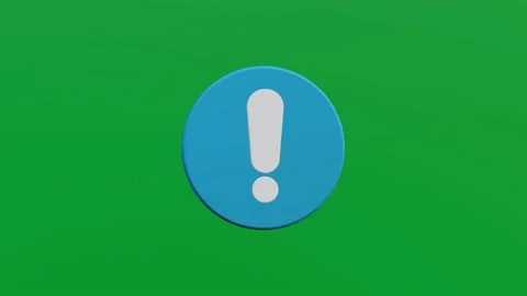 3D animation of blue warning sign on gre... | Stock Video | Pond5