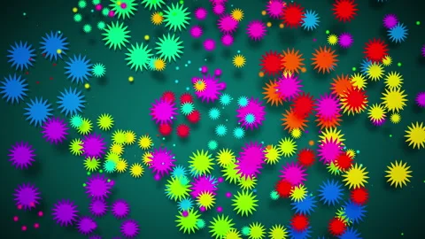 3D animation with bright cartoon stars l... | Stock Video | Pond5