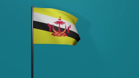 3D animation of Brunei flag waving in th... | Stock Video | Pond5