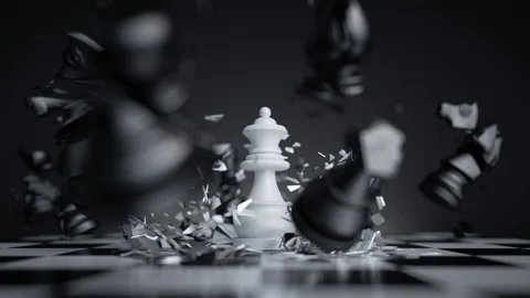 3d animation, chess game battle, white q... | Stock Video | Pond5
