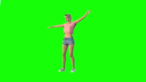3D animation chroma key young woman with... | Stock Video | Pond5