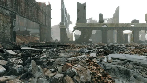 3D Animation of a City Destroyed by War | Stock Video | Pond5
