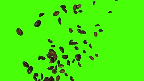 3D animation of coffee beans group on gr... | Stock Video | Pond5