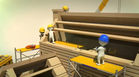3D Construction Animation Stock Footage ~ Royalty Free Stock Videos | Pond5