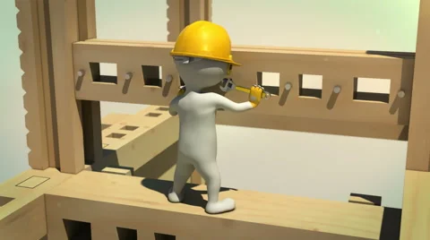 3d animation of construction worker tigh... | Stock Video | Pond5