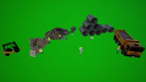 3D animation of construction workers wor... | Stock Video | Pond5