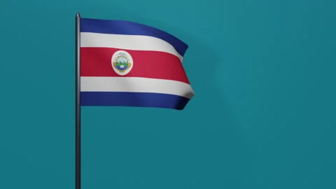 3D animation of Costa Rica flag waving i... | Stock Video | Pond5