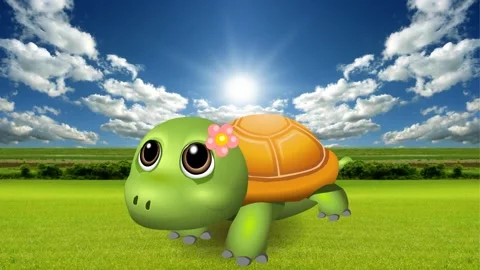3d animation of cute baby turtle walking... | Stock Video | Pond5