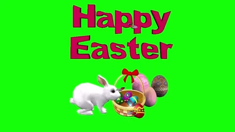 3d animation of the easter bunny with it... | Stock Video | Pond5