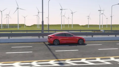 3d animation of an electric Tesla model ... | Stock Video | Pond5