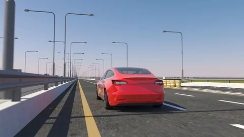 3d animation of an electric Tesla model ... | Stock Video | Pond5