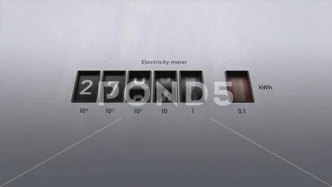 3D animation of electricity meter: Royalty Free #236706582