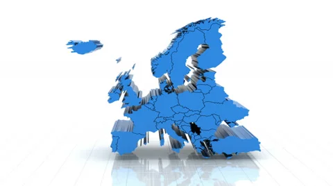 3d animation of Europe map | Stock Video | Pond5