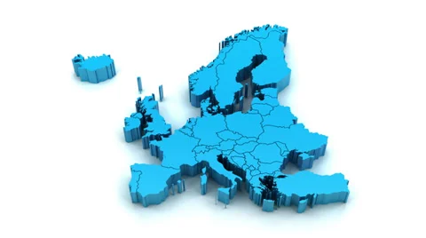 3d animation of Europe map formed by ind... | Stock Video | Pond5