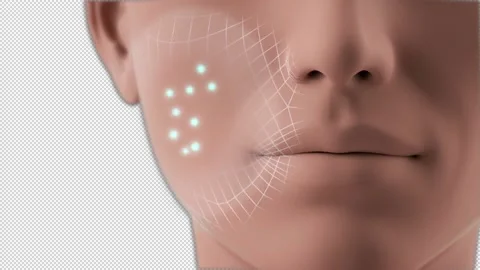 3D animation Face close-up repair effect... | Stock Video | Pond5