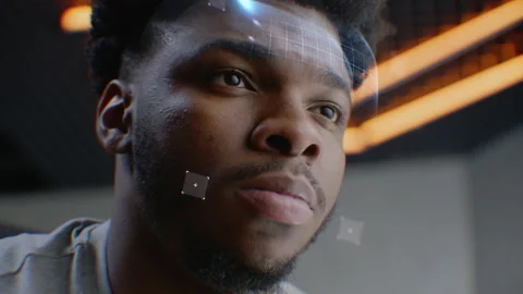 3D animation of facial recognition of Af... | Stock Video | Pond5