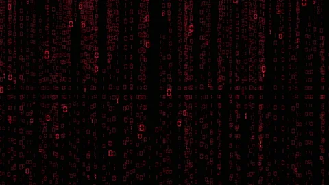 3D animation of falling red binary code ... | Stock Video | Pond5