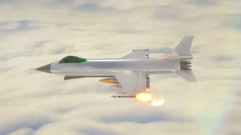 3D animation of a fighter jet firing a m... | Stock Video | Pond5