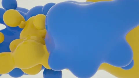 3D animation Fluid abstract yellow blue ... | Stock Video | Pond5