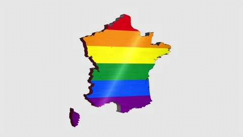 3d animation of the France map rotating ... | Stock Video | Pond5