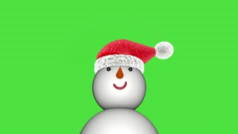 3D animation of a funny snowman on a gre... | Stock Video | Pond5