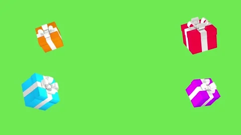 3D animation of gift boxes on a green sc... | Stock Video | Pond5
